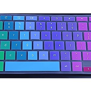 Colorful Keyboard Cover for Acer Chromebook Spin 11 311 CP311 511 512/Chromebook 11 CB3-131 CB3-132 CP311 C738T CB5-132T/Chromebook Spin 713 CP713 R13 CB5-312T/Acer Chromebook 14" 15.6",Rainbow