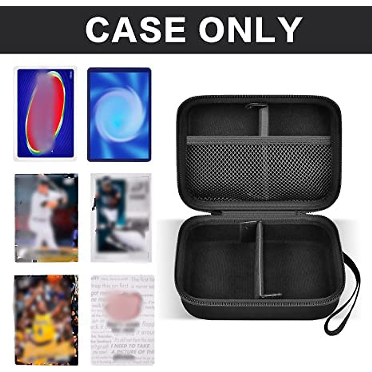 PAIYULE Hard Case Compatible with Phase 10 Card Game. Fits up to 360 Cards. Includes 2 Removable Divider (Black)- Case Only