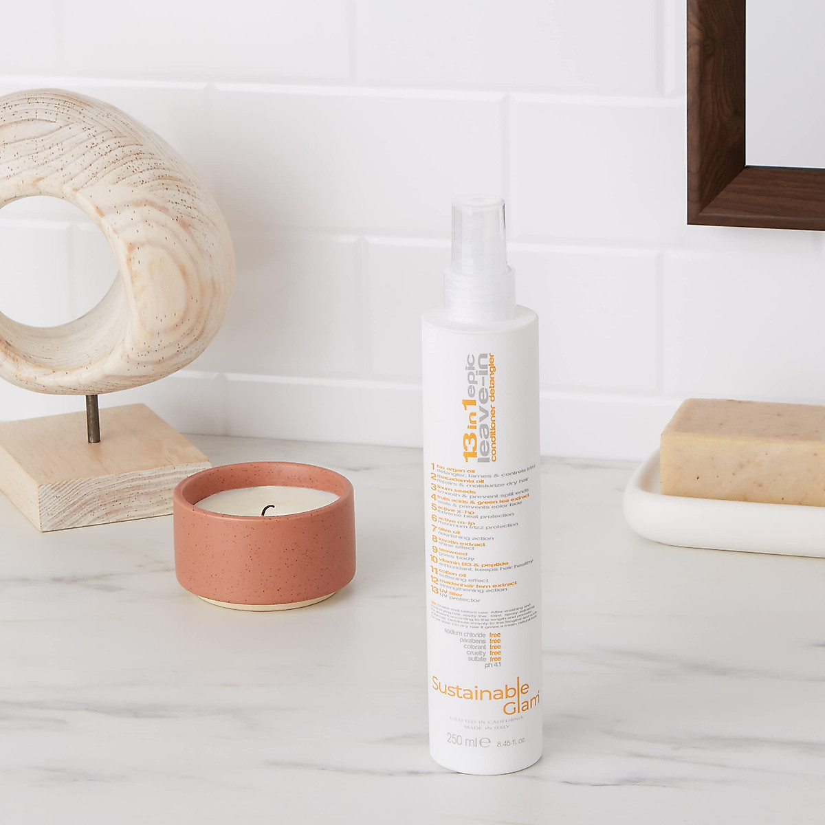 Sustainable Glam 13in1 Epic Leave-In Conditioner Hair Detangler Spray with Keratin, Argan & Macadamia Oil