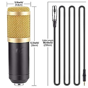 n/a Professional Condenser Microphone Microphone for Computer+Shock Mount+Foam Cap+Cable As Microphone