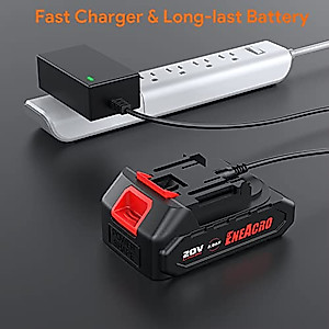 Cordless Leaf Blower, ENEACRO 20V 30000RPM Lithium 2AH Battery-Powered 2 in 1 for Sweeper & Vacuum Leaf/Dust, 5 Variable Speed Lightweight with Battery, Fast Charger