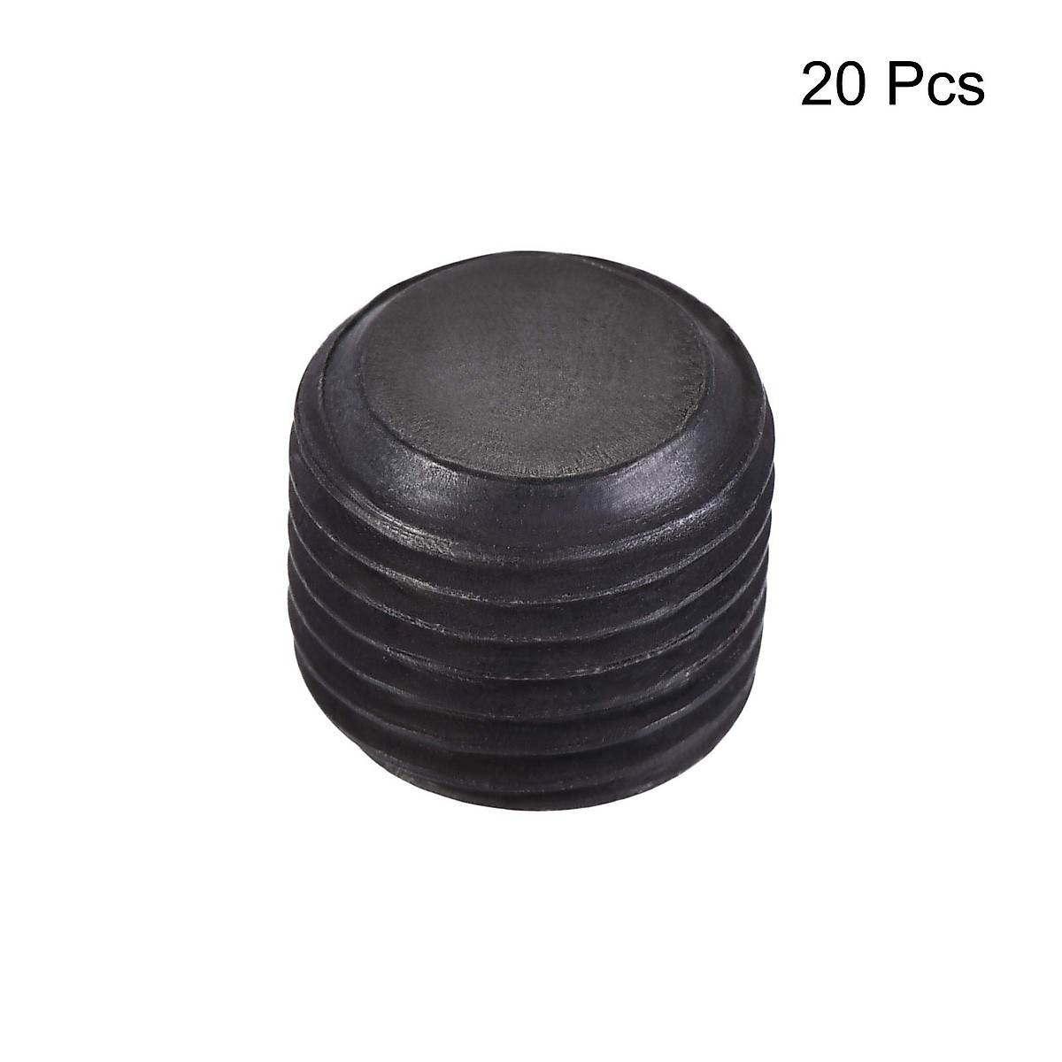 uxcell Carbon Steel Internal Hex Thread Socket Pipe Plug, M10x1 Male Thread Black Pipe Cap, for Garden Pipe Pneumatic Solenoid Valve, 20Pcs