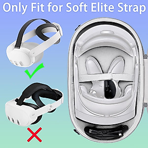 Aenllosi Hard Carrying Case Compatible with The Meta Quest 3S/Oculus Quest 3/Pro VR Headset,Touch Controller,Charging Dock & Other Accessories(Black Inner Blue,Case Only)