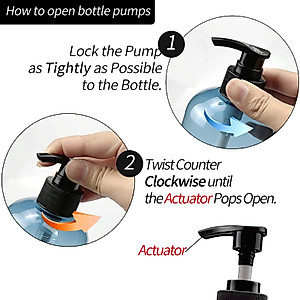 Empty Plastic Bottles with Pump Dispenser Blue Soap Dispenser Bottles, Refillable Travel Containers for Hand sanitizer Shampoo Lotion, etc. - No BPA/Paraben, 500ml/16.9oz(3Pack)