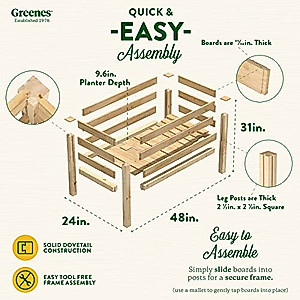 Greenes Fence RCEV2448 Fence Elevated Garden Bed, 48" L x 24" W x 31", Cedar