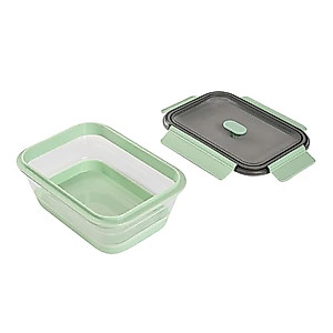 Restaurantware-Fresh Hero 40 Ounce Storage Containers, 1 Durable Airtight Food Containers - Microwavable, Freezable, Green Plastic Collapsible Containers, Dishwashable, With Vented Lids