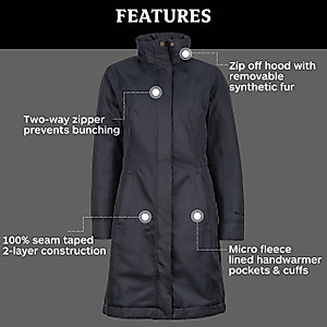 MARMOT Women’s Chelsea Rain Coat | Down-Insulated, Waterproof, Jet Black, Small