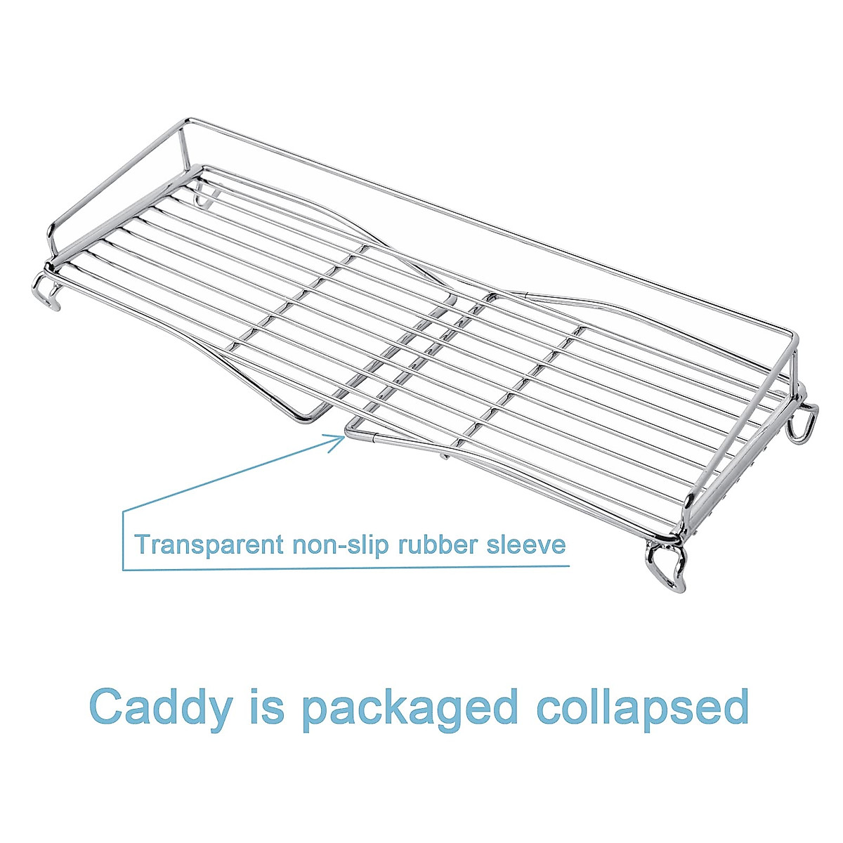 JUNCHU CHERRY Metal The Sink Vanity Organizer 2 Pack, Bathroom or Kitchen Sink Organizer, Feminine Products Organizer (2 Chrome)