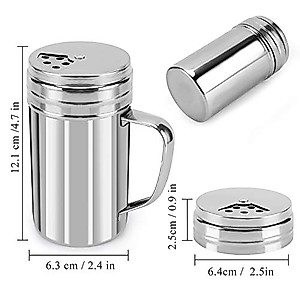 Accmor 2pcs Salt and Pepper Shakers with Adjustable Pour Holes,Pepper Spice Shakers,Stainless Steel Seasoning Shakers for Salt Pepper Cinnamon Powder Sugar