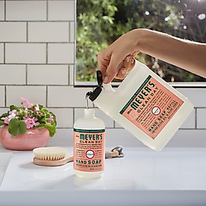 MRS. MEYER'S CLEAN DAY Organic Geranium Scent Liquid Hand Soap Refill, Vegan, 33 Ounces (Pack Of 3)