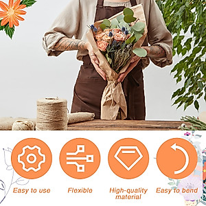 Hamiggaa 200 Pcs Floral Flower Stem Wire,16 Inch 22 Gauge Flower Paper Wrapped Wire,Green Crafting Floral Stem for Flower Arrangements DIY,Bouquent Stem Wrapping and Crafts