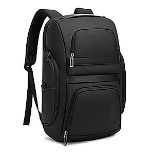 BANGE Trendy Laptop Backpack for Men Women Smart Fashion Casual Durable 15.6 Inch Polyester Bag with USB Port Anti Theft Waterproof 20L 1.37 KG W Business Travels Office Colleges Schools (Black)