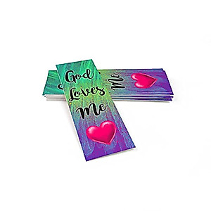 Children's Christian Bookmark - God Loves Me | John 16:27 | Pack of 25