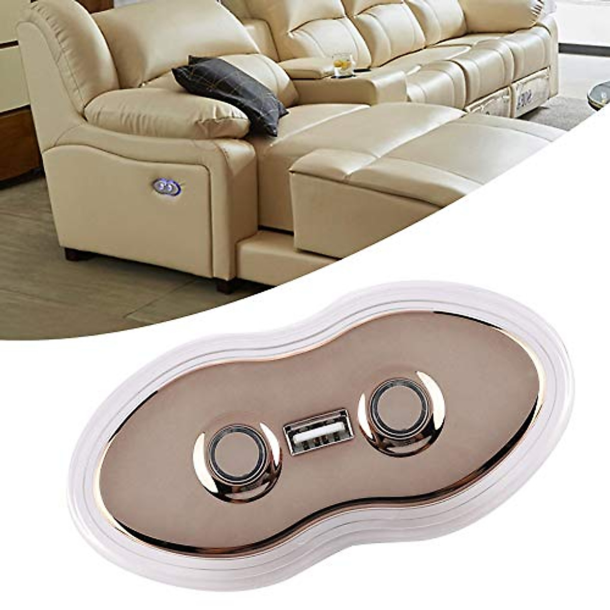 Natruss Hand Control Switch Controller 2 Button LED Backlight USB Port Electric Massage Chair Controller, Electric Sofa Controller, Sofa Switch Controller for Sofa Home