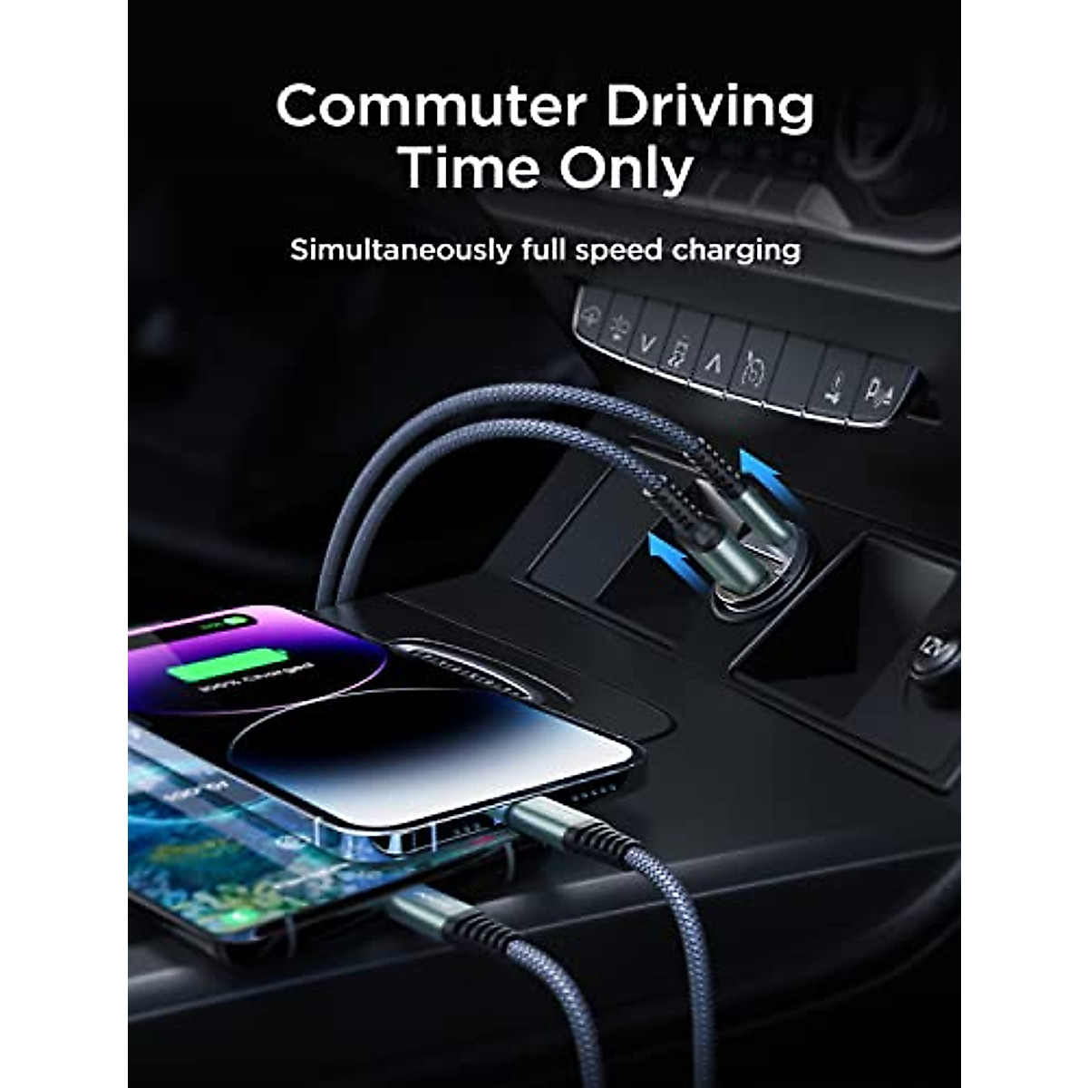 AINOPE USB C Car Charger Adapter, [PD36W & QC36W] Super Fast Car Charger USB C,Cigarette Lighter USB Charger with 2-Port 36W Compatible with iPhone 14 13 12, Samsung S23, MacBook Pro, iPad