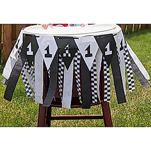 Race Party Black and White Checkered Paper Crepe Streamer Decoration, 30 Feet Long (2 Pack)