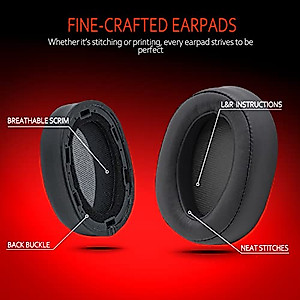 Krone Kalpasmos Ear Pads for Sony WH-H900N, Compatible with Sony MDR-100ABN Headphones Over Ear Cushion, Soft Memory Foam Protein Leather Replacement Earpad Sony Headset Repair Part, with PU Bag(Grey)