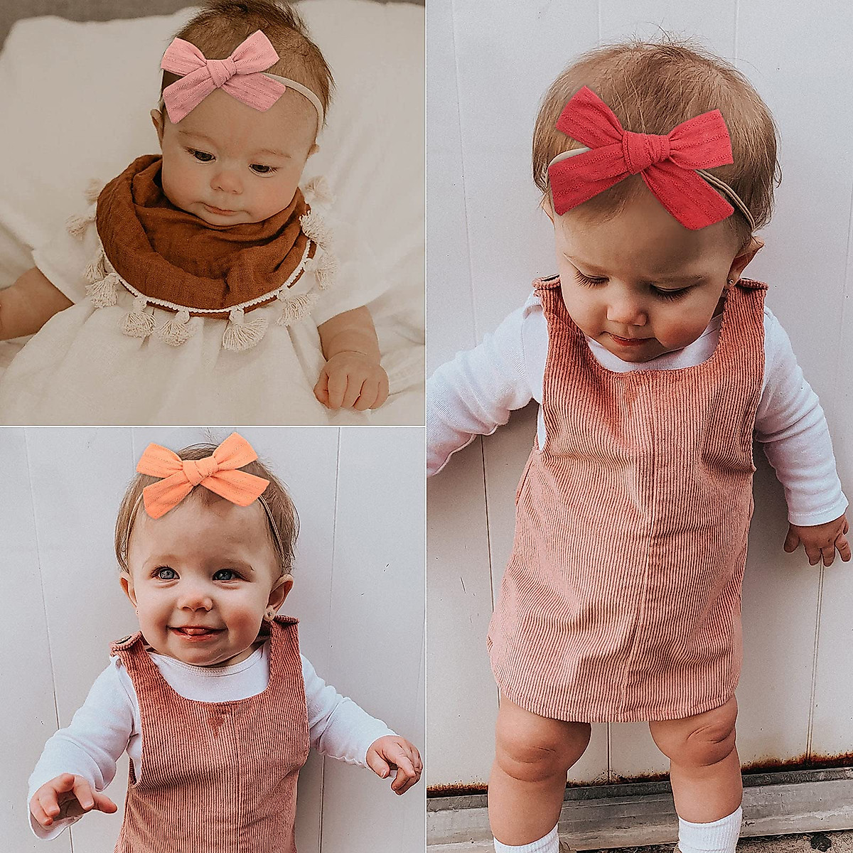 doboi 20PCS Baby Girls Headbands Hair Bows Nylon Linen Hairbands Handmade Hair Accessories for Newborn Infant Toddlers Little Girl and Kids