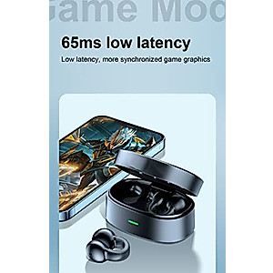 YUEYINOK Wireless Ear Clip Bone Conduction Headphones Bluetooth5.3, Clip On Earbuds Bluetooth, Open Ear Wireless Headphones, Waterproof Mini Headphones for Sports Running Cycling Workout