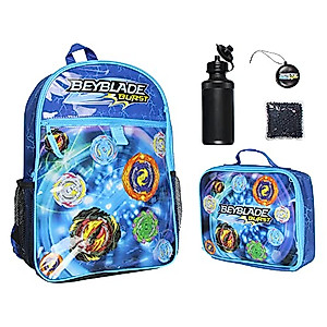 INTIMO Beyblade Burst TV Show Tossed Print 5 PC Backpack Lunchbox Waterbottle Icepack