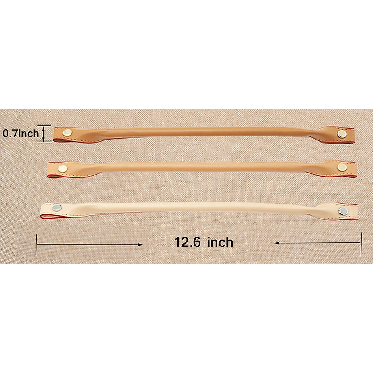 2pcs Synthetic Leather Genuine Quality Replacement Interchangeable Shoulder Strap for Handbags Purse Bags- Beige