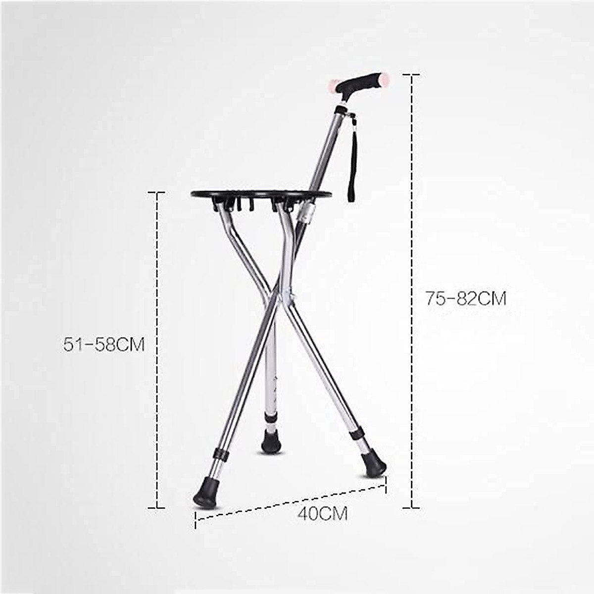 Crutches for Adults Crutches Multifunctional Seat Crutch Aluminum Alloy Walking Stick Folding Three-Legged Stool Elderly Non-Slip Stick Rocking Chair