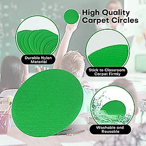Bwlky 50Pcs Carpet Markers Classroom Carpet Floor Dots Circles Spots for Kids, Students, Teachers, Preschool Kindergarten, Education Supplies, Green