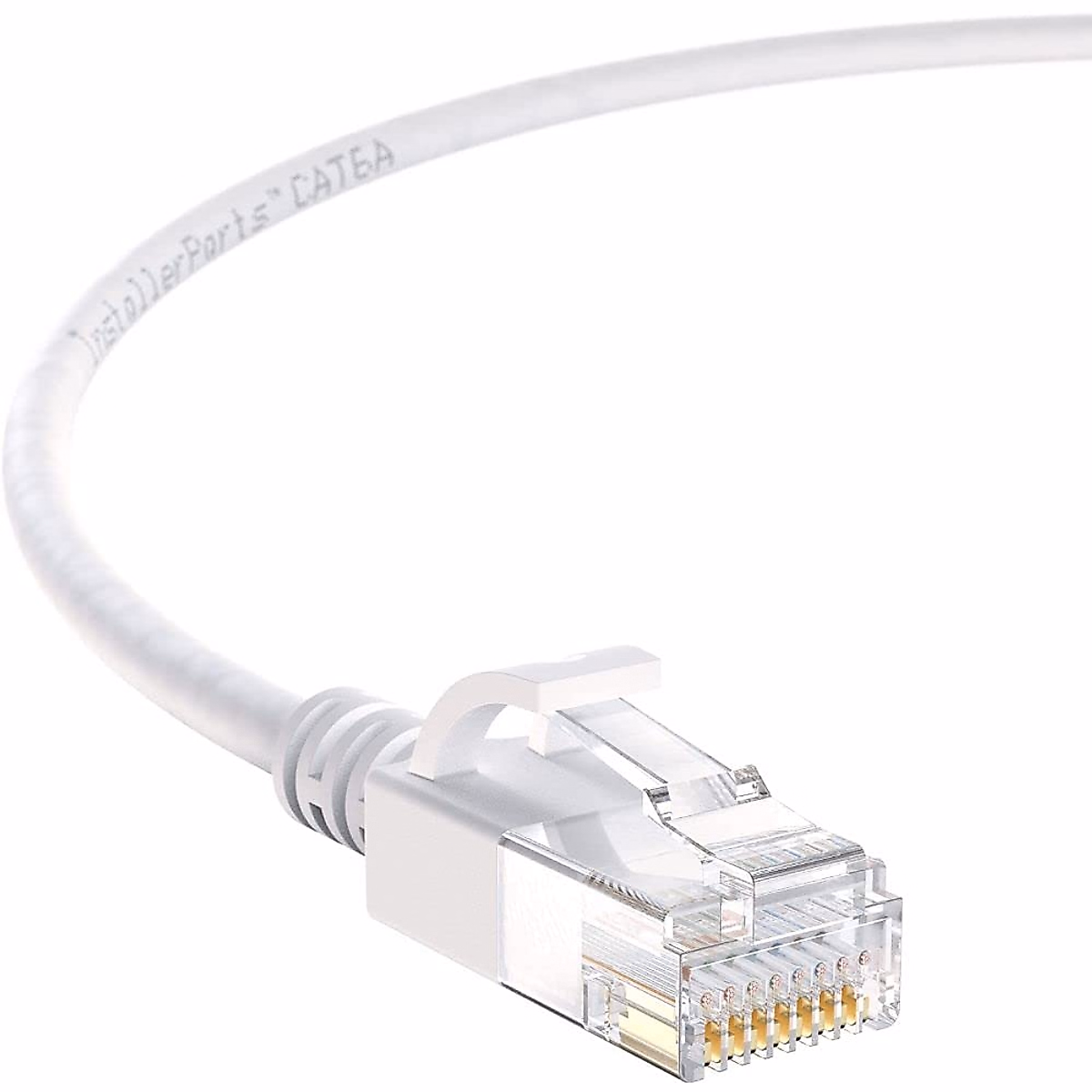 InstallerParts Ethernet Cable CAT6A Slim Cable UTP Booted 1 FT (10 Pack) - White - Professional Series - 10Gigabit/Sec Network/High Speed Internet Cable, 550MHZ, 28AWG