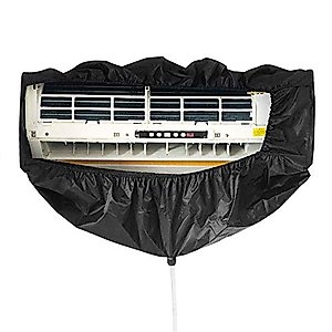 Air Conditioning Bag, Wall-Mounted Waterproof Air Conditioner Protector Bag Washing Cover for Home Office, Black