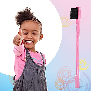 Geiserailie 3 Pcs Slick Back Hair Brush Set Bristle Brush Edge Control Teasing Comb for Women Black Hair(Light Pink)