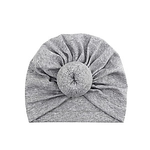DRESHOW BQUBO 5 Pieces Baby Turban Hats Turban Bun Knot Baby Infant Beanie Baby Girl Soft Cute Toddler Cap
