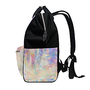 Baby Diaper Nappy Bag Travel Backpack Mommy Bag Holographic Iridescent Metallic for Mom Dad M by Top Carpenter