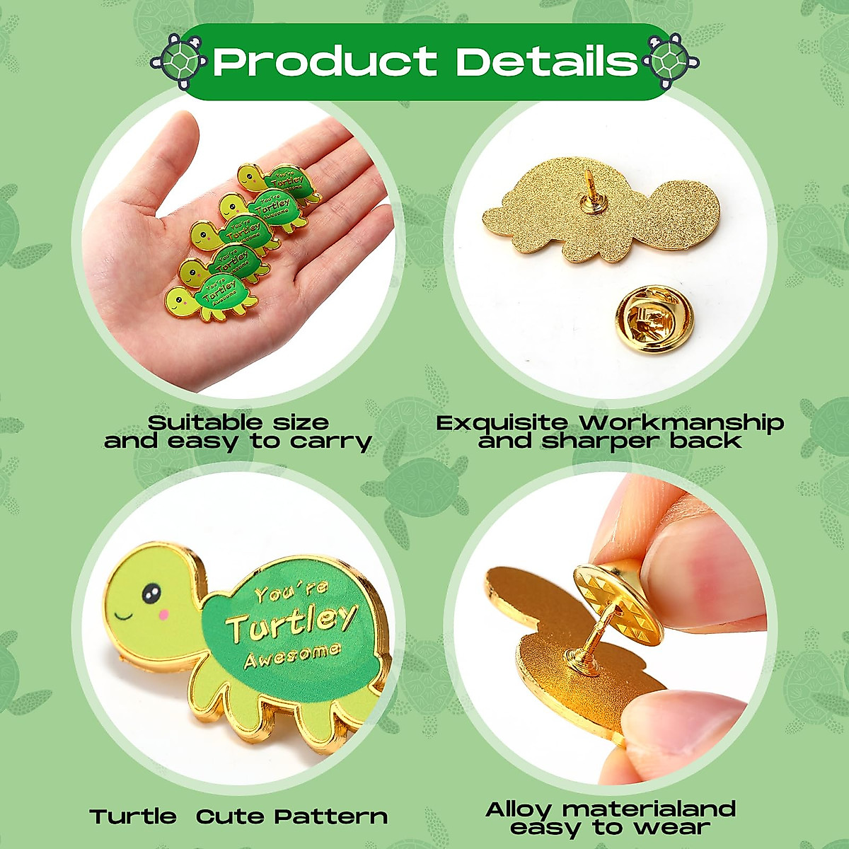 Maysing 30 Sets Employee Appreciation Gifts Bulk Positive Turtle Pins You're Awesome Inspirational Notecard Thank You Gift for Coworker Staff Volunteer Teacher Students Pocket Favor