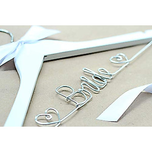 Bridal Hanger with Hearts, Wedding Hanger, White