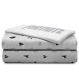 Jay Franco Fortnite Neon Stripe Twin XL Sheet Set - 3 Piece Set Super Soft and Cozy Kid’s Bedding - Fade Resistant Microfiber Sheets (Official Fortnite Product)