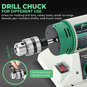 Flyrivergo Bench Buffer Polisher with Accessories Adjustable Variable Speed Multi-Function Bench Lathe Grinder Polishing Machine Tool Kit for Jewelry, Wood, Silver, Amber, Metal, Jade DIY