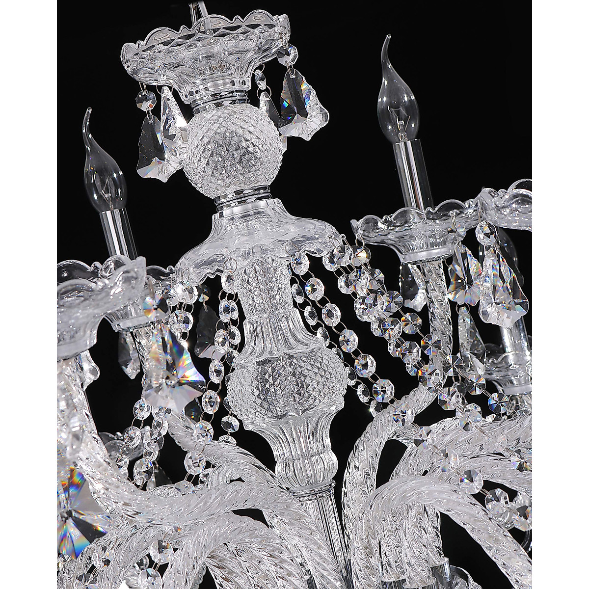 ARRKOYAA Clear 15 Lights K9 Crystal Chandelier Modern Luxurious Light Candle Pendant Lamp Ceiling Living Room Lighting for Dining Living Room Bedroom Hallway Entry 32x35 Inch Gifts(Color Clear)