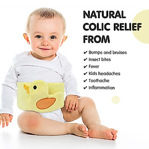 Hilph Baby Colic and Gas Relief for Newborns Infants, Heated Tummy Wrap, Baby Swaddling Belt Warmth, Natural Relief for Upset Stomach in Babies and Toddlers (Yellow Duck)