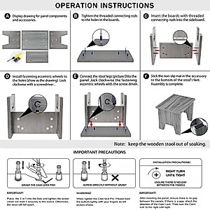 Wooden Step Stool for Adults - Stepping Stool - Small Foot Stool Bed Step Stools for High Beds for Easy Assemble with Non-Slip Pads (Brown)