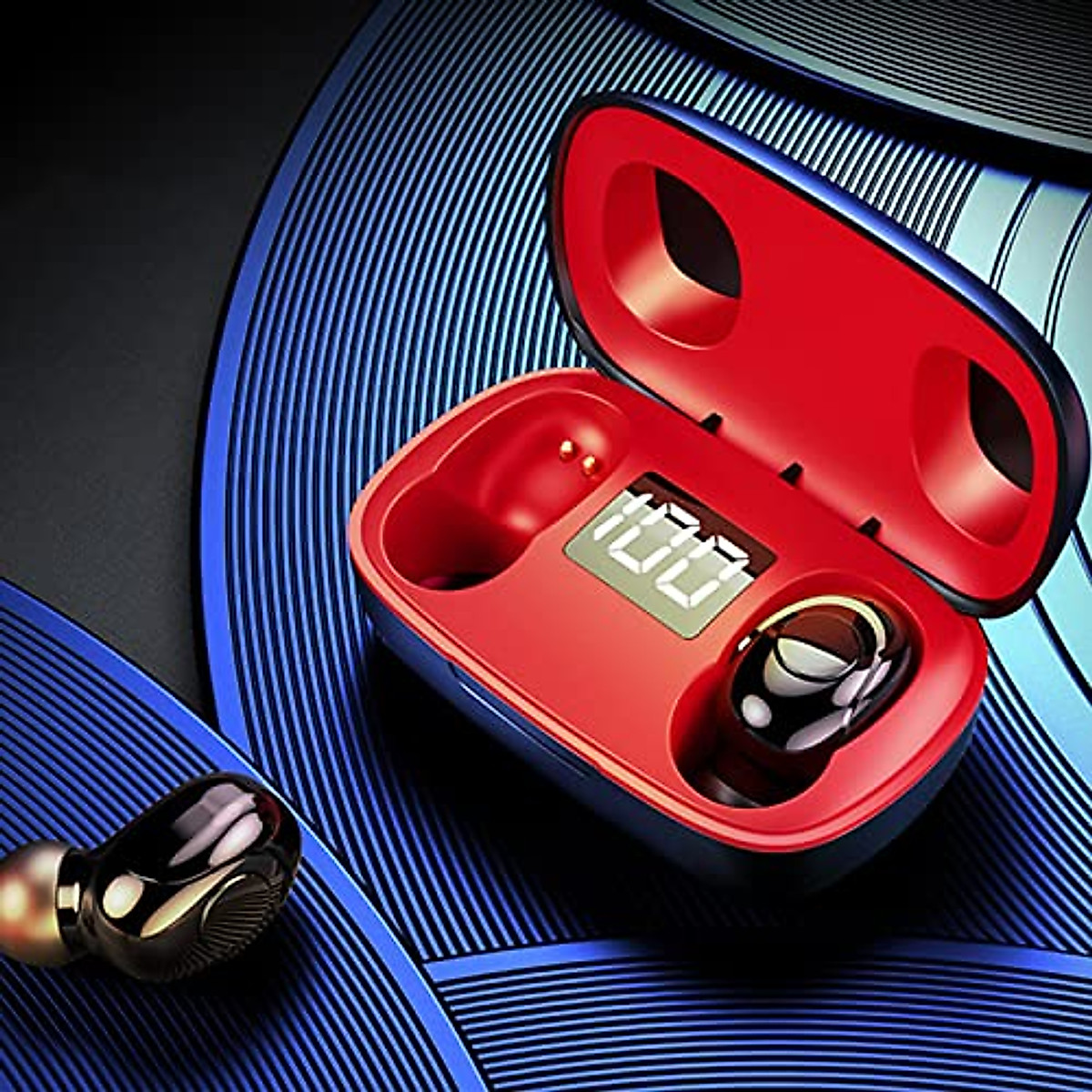 Vetitkima Wireless Earbuds Noise Cancelling, Bluetooth Headphones with Mic, Wireless in-Ear Earphones Light-Weight Earbuds with Led Display for Sport