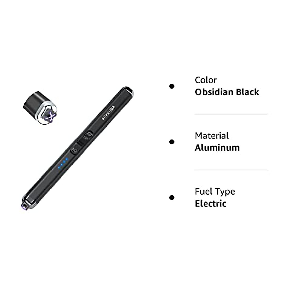【Upgraded】 Dual Arc Electric Candle Lighter Rechargeable USB Lighter Plasma Arc Lighters for Candle (Obsidian Black)