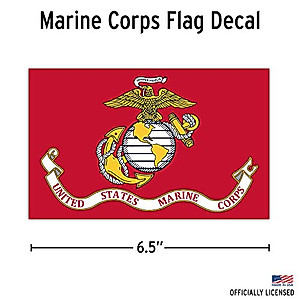 United States Marine Corps Flag Vinyl Vehicle Decals- Large 4" x 6.5" Flag Vinyl Sticker Bumper Stickers - USMC Flag Sticker for Trucks - Window Stickers for Trucks