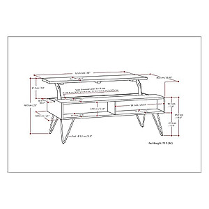SIMPLIHOME Hunter SOLID MANGO WOOD and Metal 48 inch Wide Rectangle Industrial Contemporary Lift Top Coffee Table in Natural, for the Living Room and Family Room