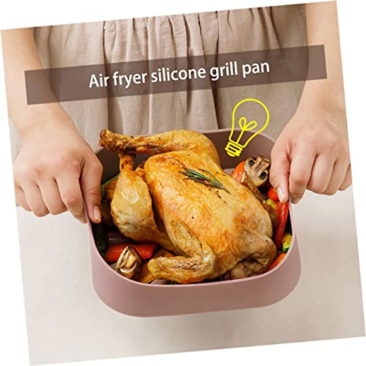 OSALADI Fryer Pad Air Fryer Cake Pan Air Fryer Silicone Pad Airfryer Parchment Paper Oven Baking Pan Air Fryer Toaster Oven Non Stick Oven Dish Air Fryer Grill Pan Silicone Steamer Pan