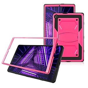 Soatuto for Lenovo M10 HD 10.1 inch Tablet Case, Heavy-Duty Drop-Proof Shockproof Hybrid Anti-Impact Case Built in Kickstand for Lenovo M10 HD 2nd Gen TB-X306F / TB-X306X 10.1” 2020 (Pink)