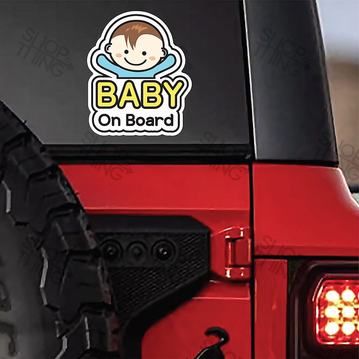 Shop A Thing Baby on Board Sticker - Decal Stickers for Car - Cute Baby Boy On Board Sticker (7x5Inches) ST -010