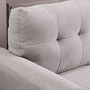 Harper & Bright Designs 79.9" Modern Style Button Tufted Linen Upholstered 3-seat Sofa, Three Seat Sofa Couch, Living Room Sofa for Home or Office, Light Gray