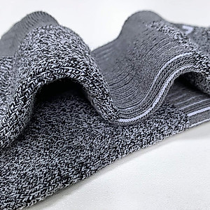 BERING Men's Athletic Cushioned Low Cut Ankle Running Socks, Dark Gray, Size 9-12, 6 Pack