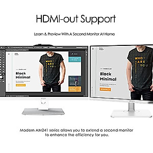 MSI Modern AM242TP AIO Desktop, 23.8" FHD Touchscreen, Intel Core i7-1165G7, 16GB Memory, 512GB SSD, WiFi 6, BT 5.1, FHD Webcam, White, Windows 10 Home (11M-487US)