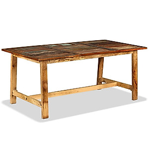 WHOPBXGAD Dining Table,Wooden Dining Table, Industrial Restaurant Counter for Living Room, Dining Room, Bistro Table,Solid Reclaimed Wood 70.9"